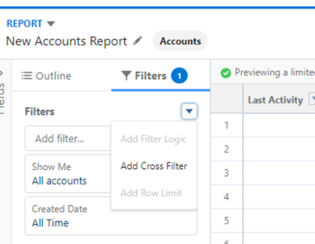 How to Create a Salesforce Report Using a Cross Filter