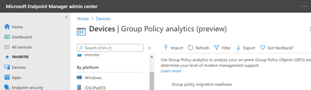 Group Policy Management with Microsoft Intune